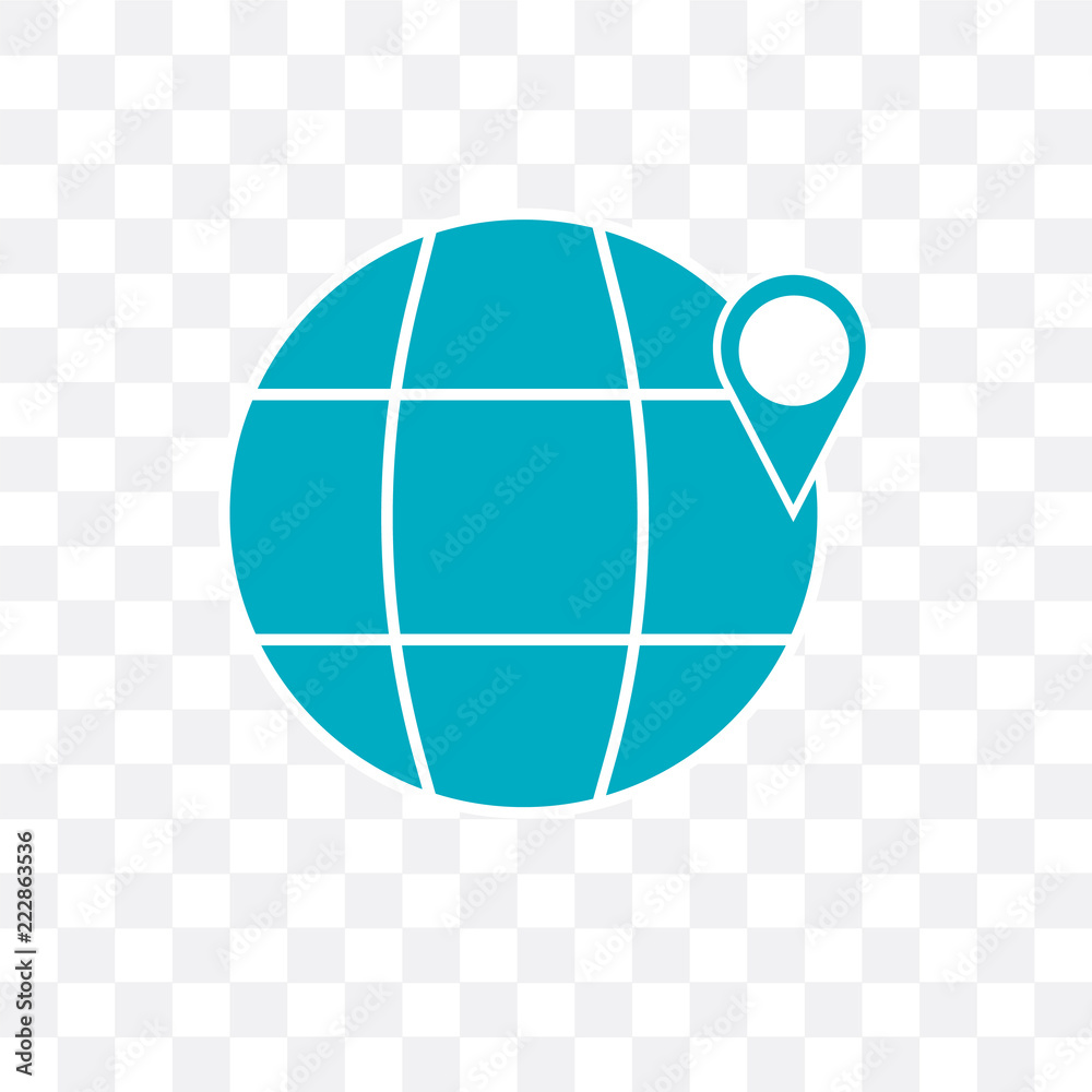 planet earth icon isolated on transparent background. Simple and ...