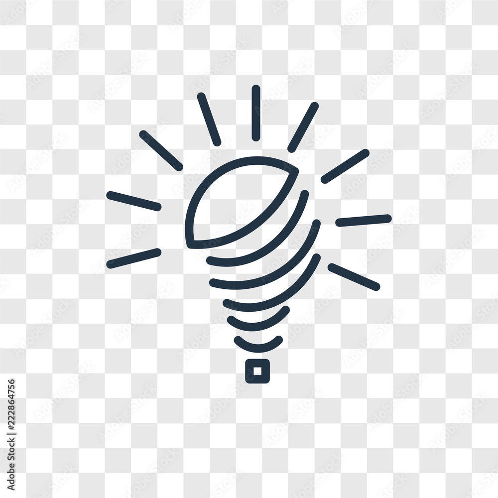 Light bulb vector icon isolated on transparent background, Light bulb ...