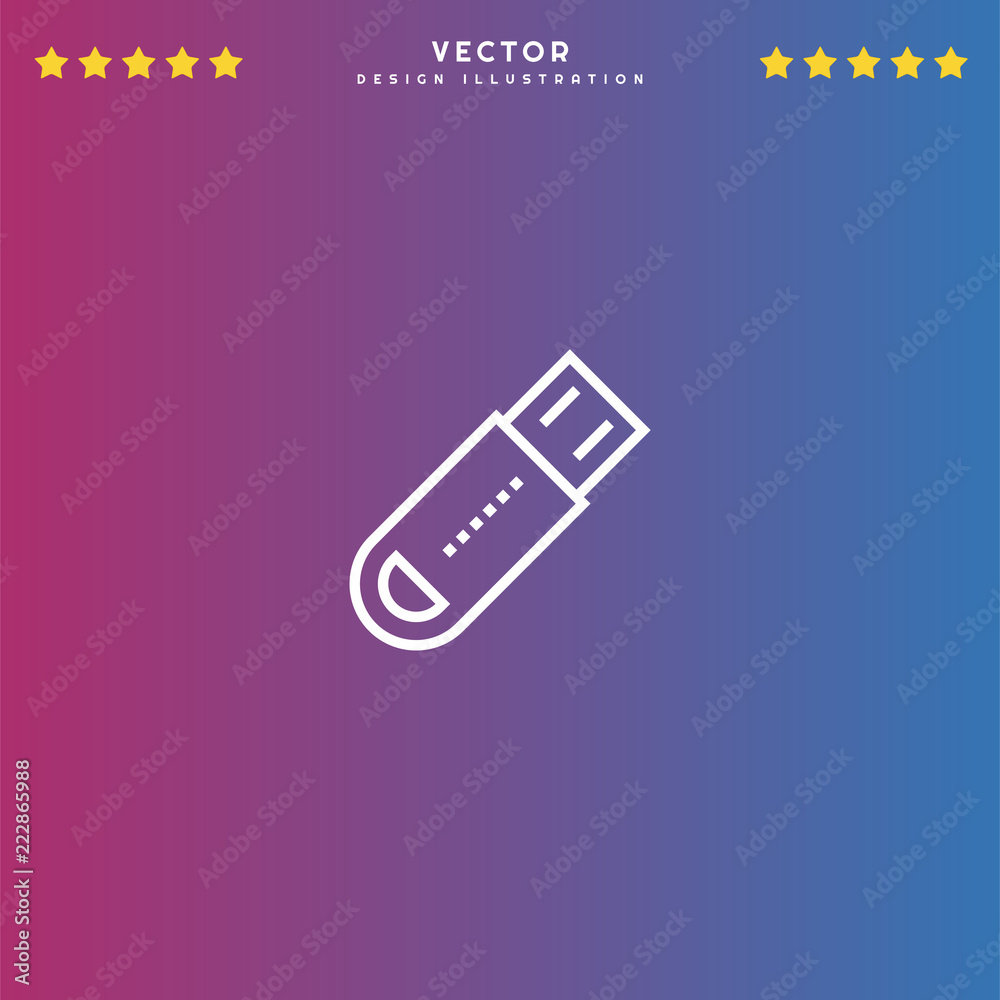 Premium Symbol of Pendrive Related Vector Line Icon Isolated on ...