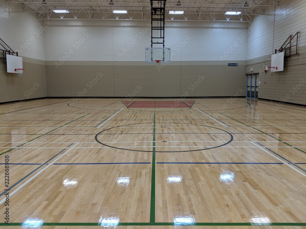 Empty Basketball Gym