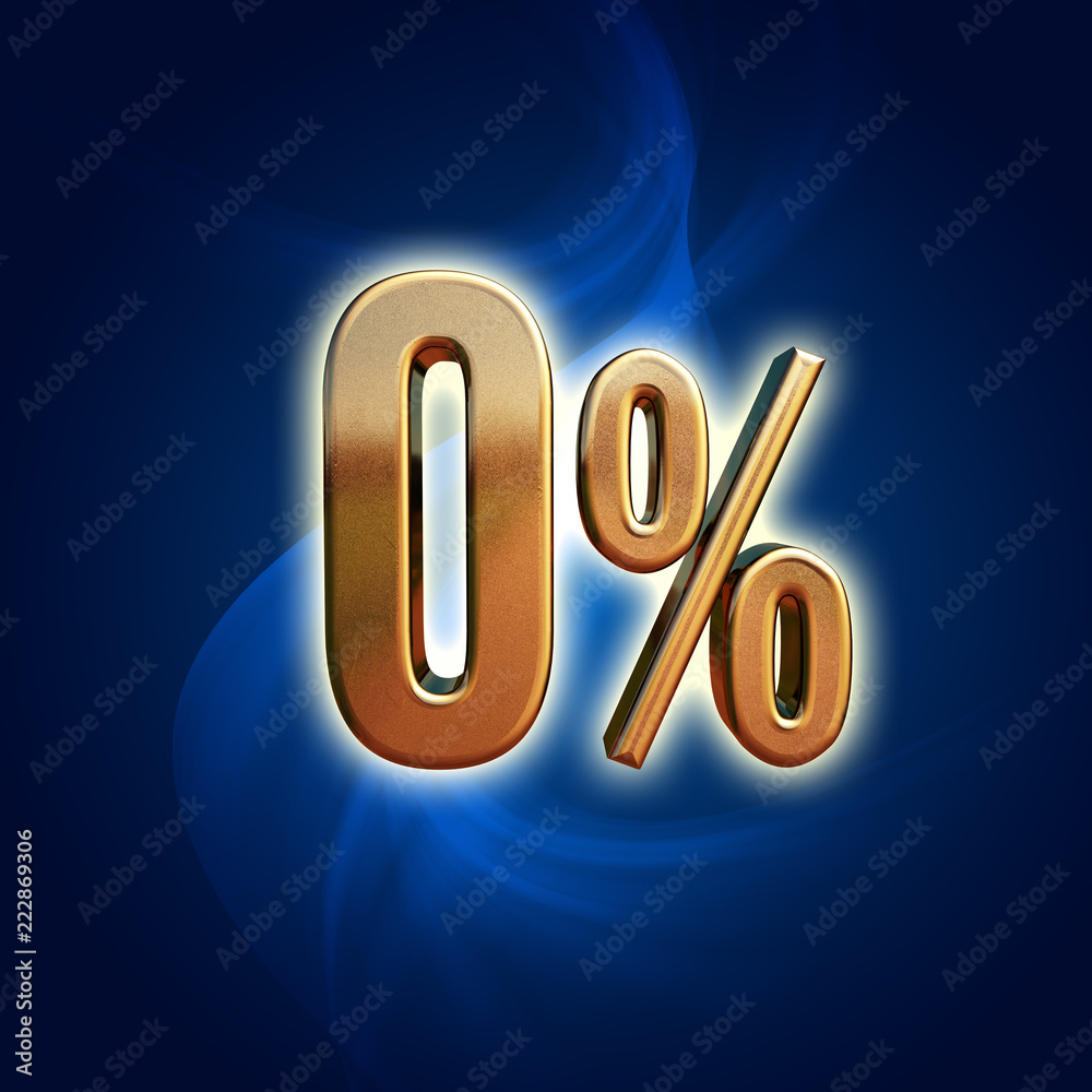 Gold 0 Percent Sign Stock Illustration | Adobe Stock
