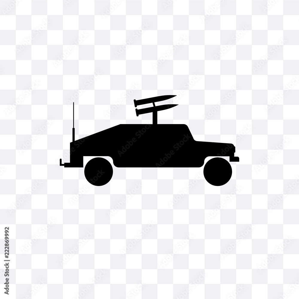 military vehicle icon isolated on transparent background. Simple and ...
