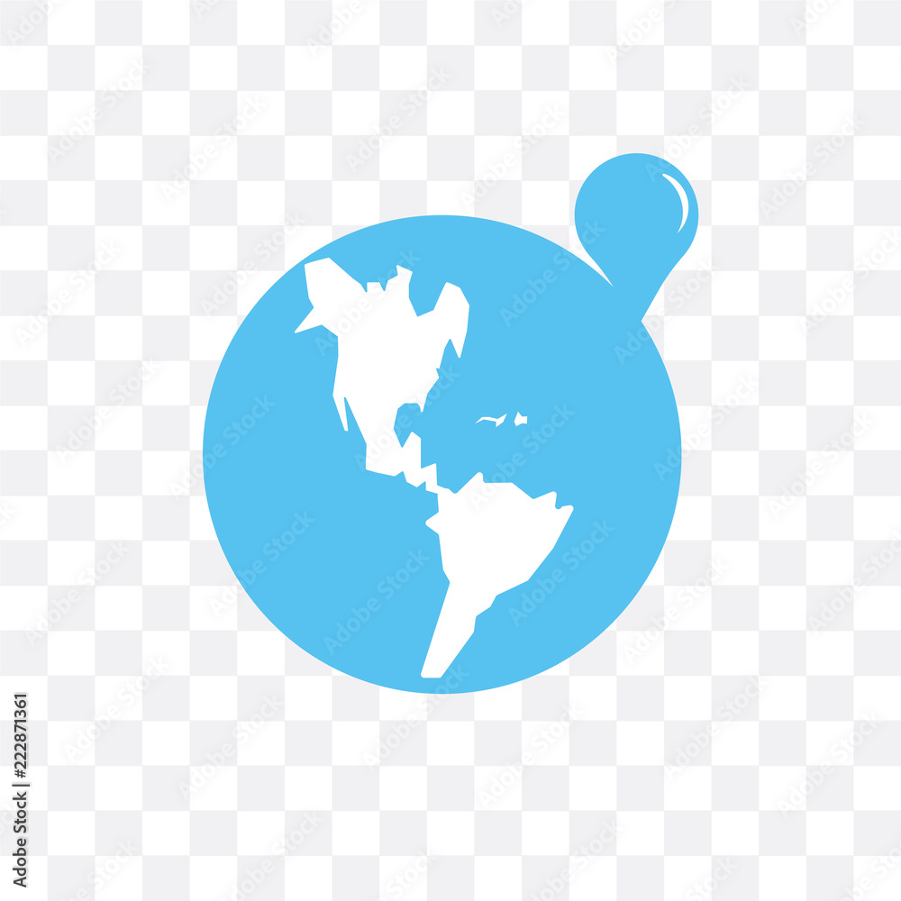 planet earth icon isolated on transparent background. Simple and ...