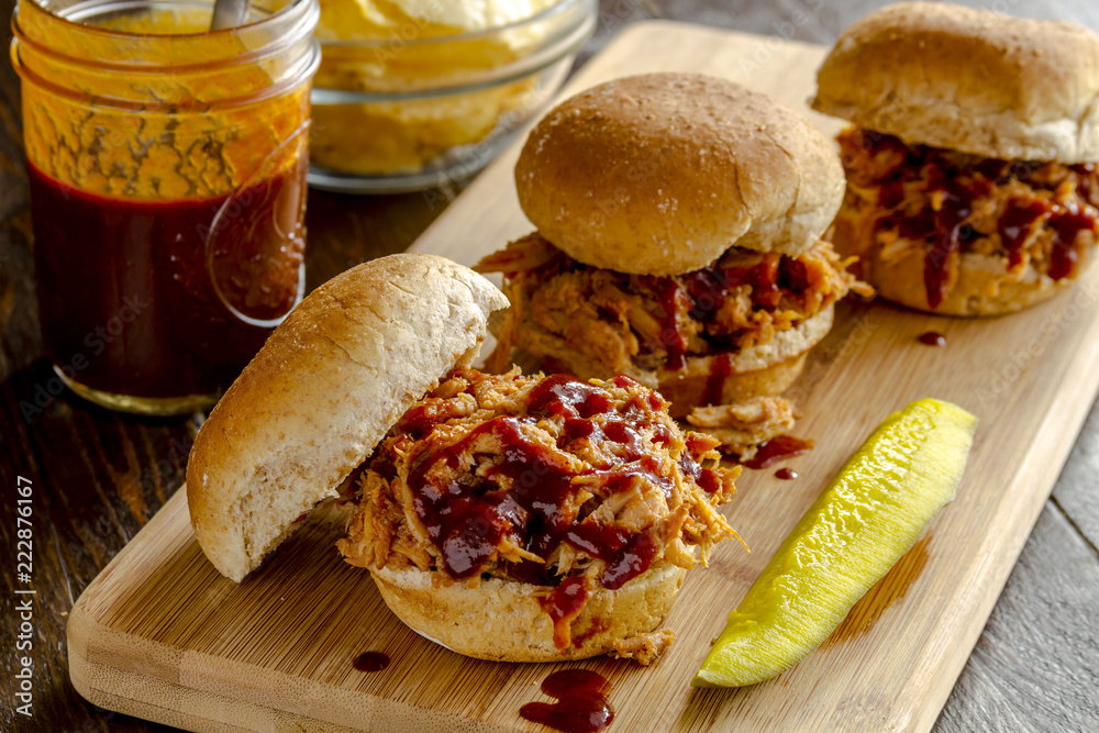 Barbeque Pulled Pork Sandwiches Stock Photo | Adobe Stock