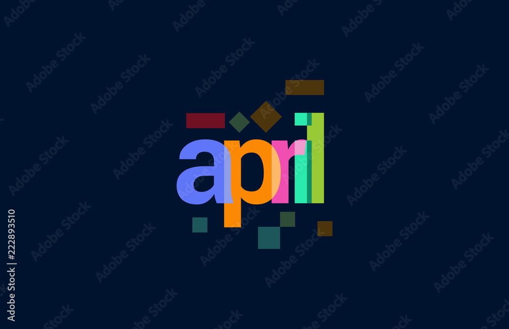 April Colourful Overlapping Vector Letter Design in Dark Background ...