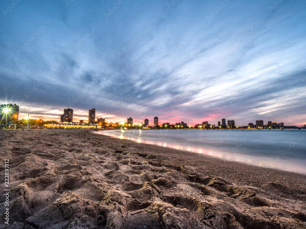 Beautiful Sunset In Lake Michigan
