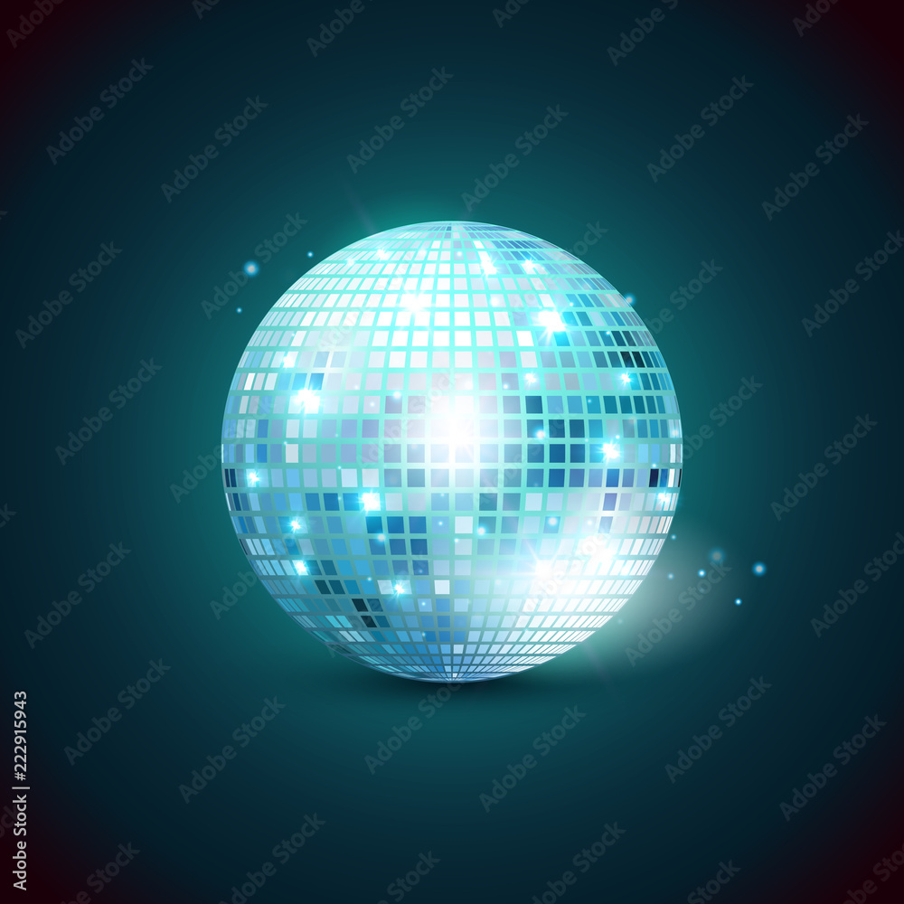 Disco ball isolated illustration. Night Club party light element ...