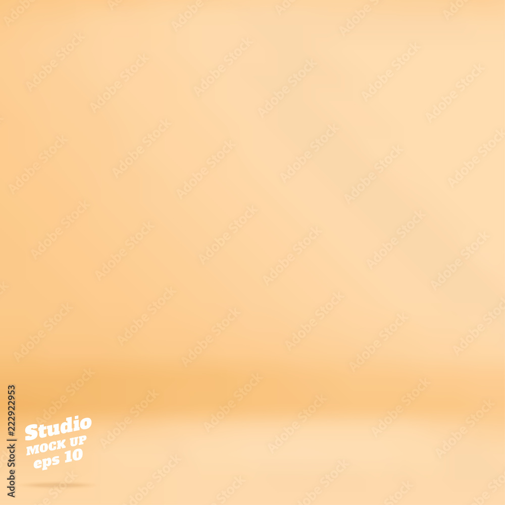 Vector Empty pastel peach color studio room background ,Template mock ...