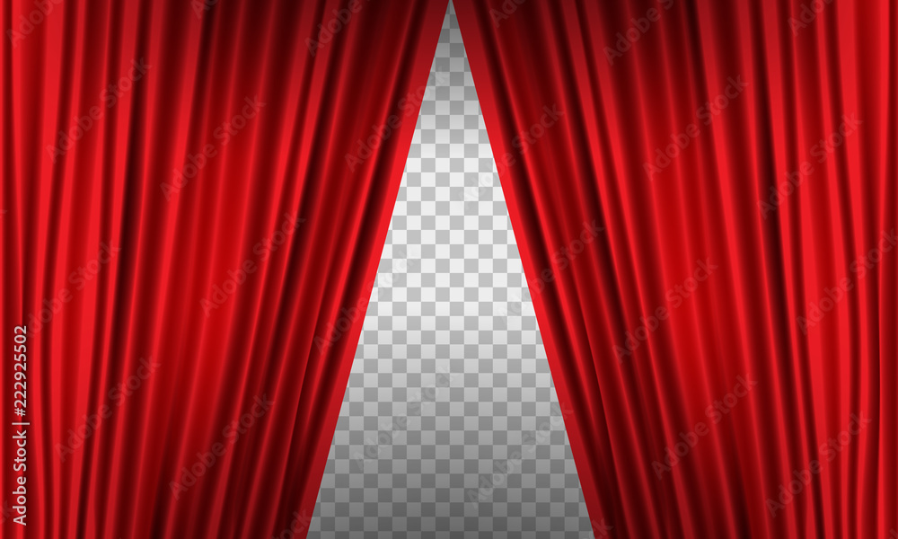 Opening Realistic red curtain with high detail. Vector illustration ...