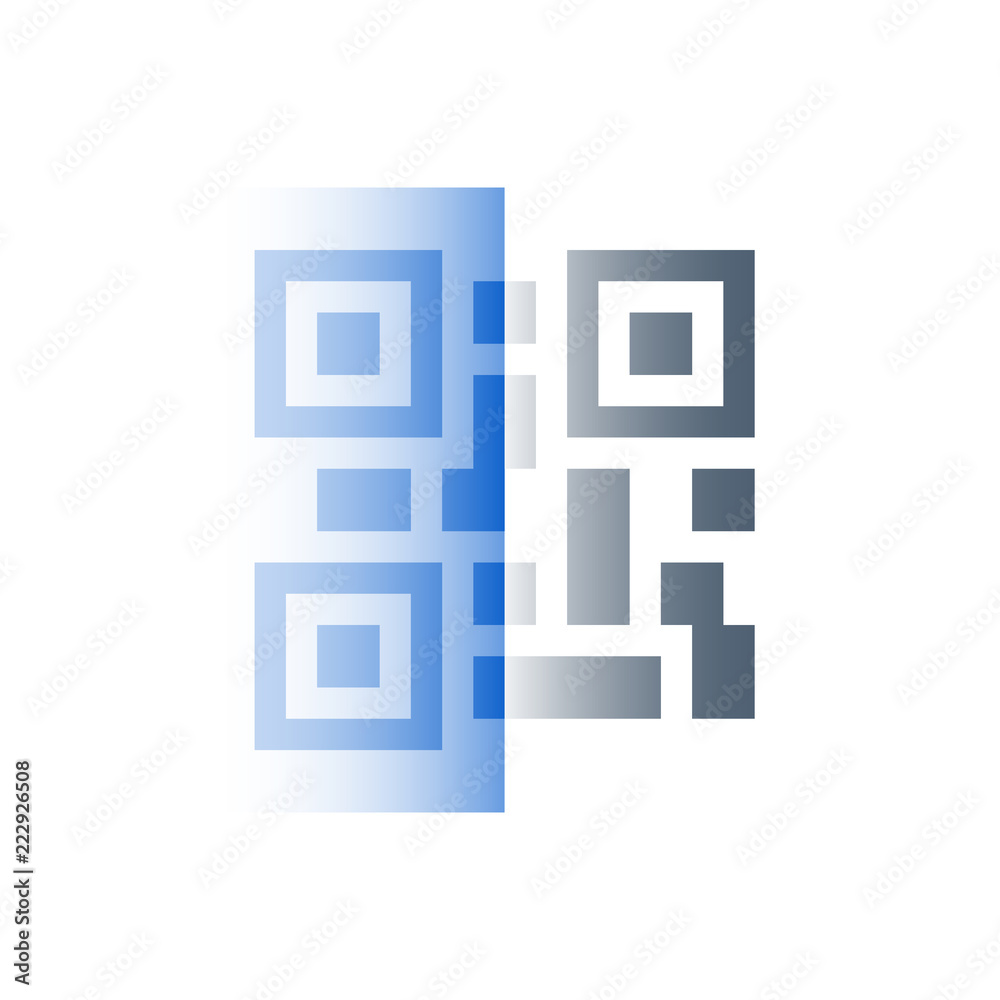 Scanning QR code, recognition concept, vector flat icon vector de Stock ...
