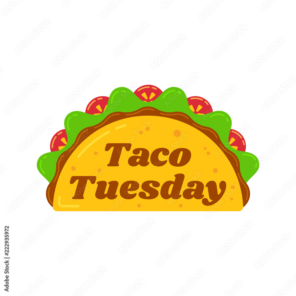 Traditional taco tuesday meal vector illustration. Spicy delicious ...