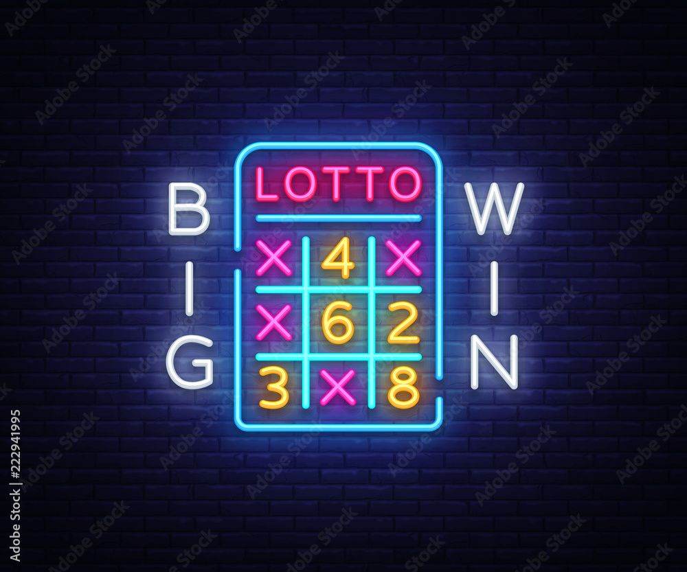 Lottery Neon Logo Vector. Lotto neon sign, design template, modern ...