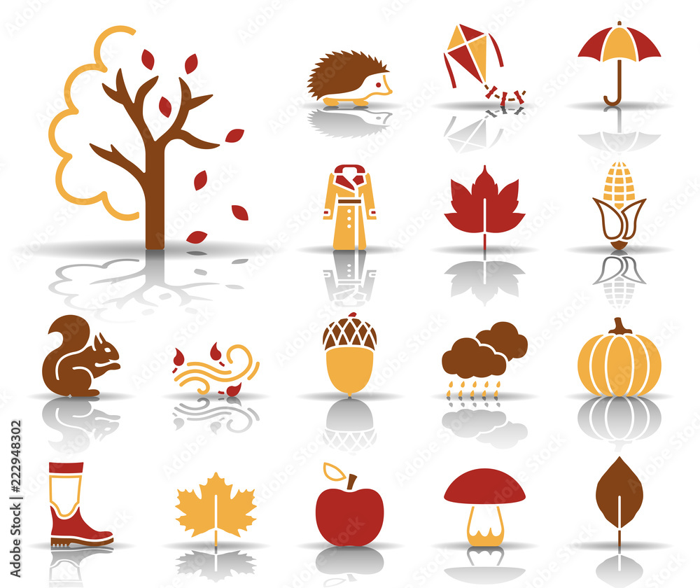 Herbst - Iconset Stock-Vektorgrafik | Adobe Stock
