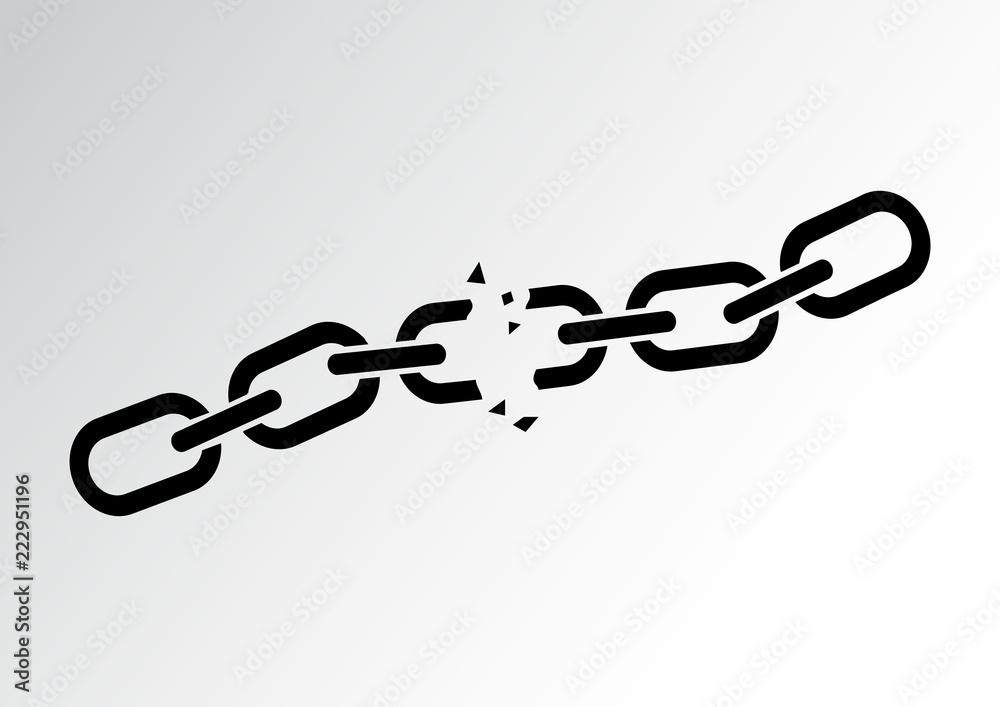 Broken chain. Vector illustration Stock Vector | Adobe Stock
