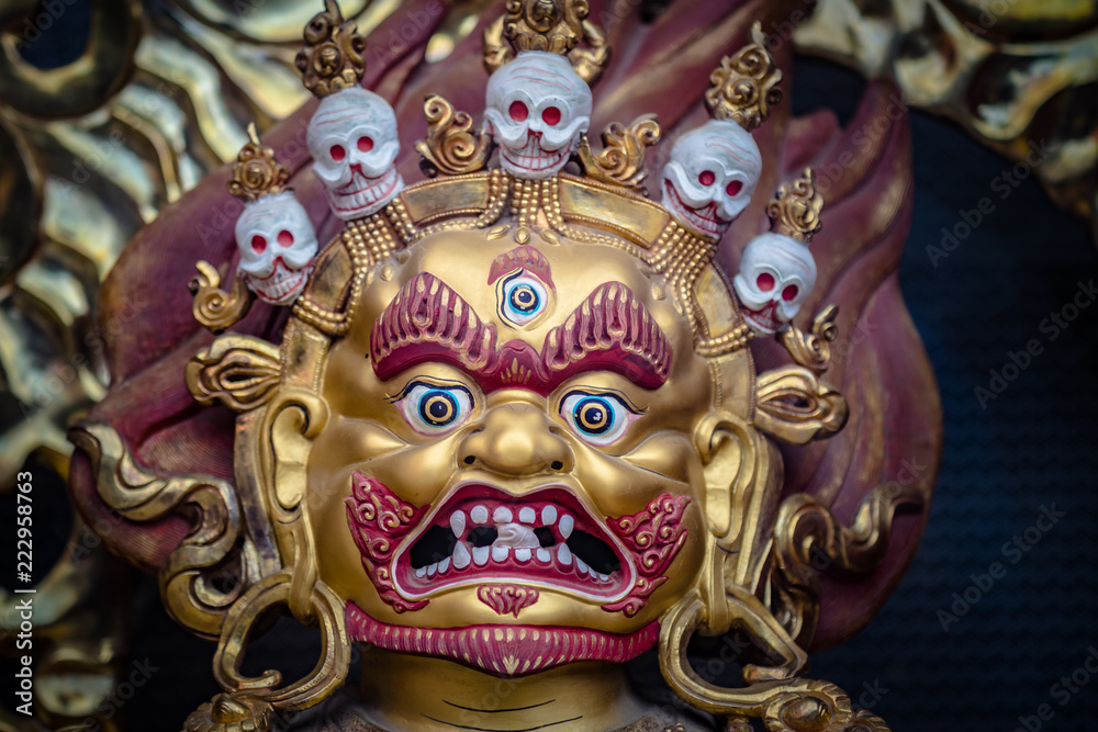 Statue of Bhairab a Hindu and Buddhist god in Nepal Stock Photo | Adobe ...