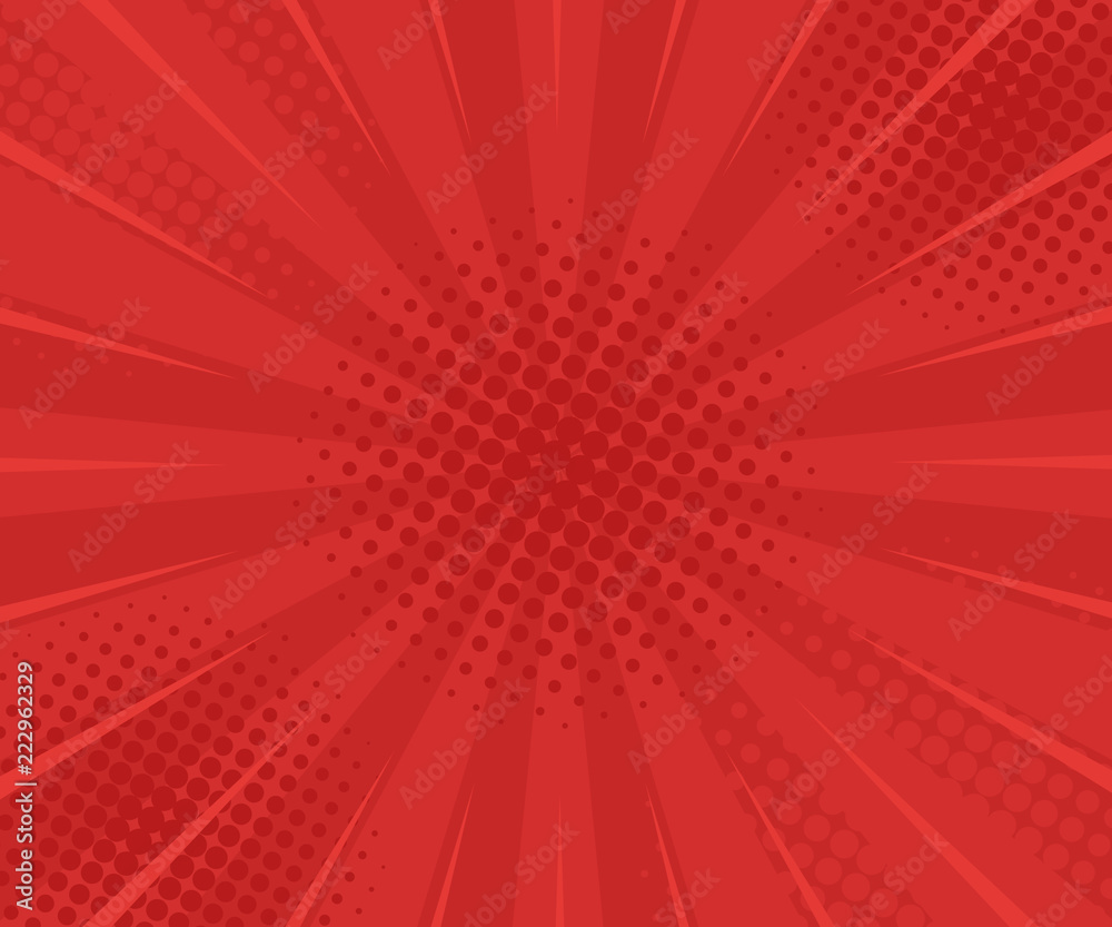 Red Retro vintage style background with sun rays. Vector illustration ...