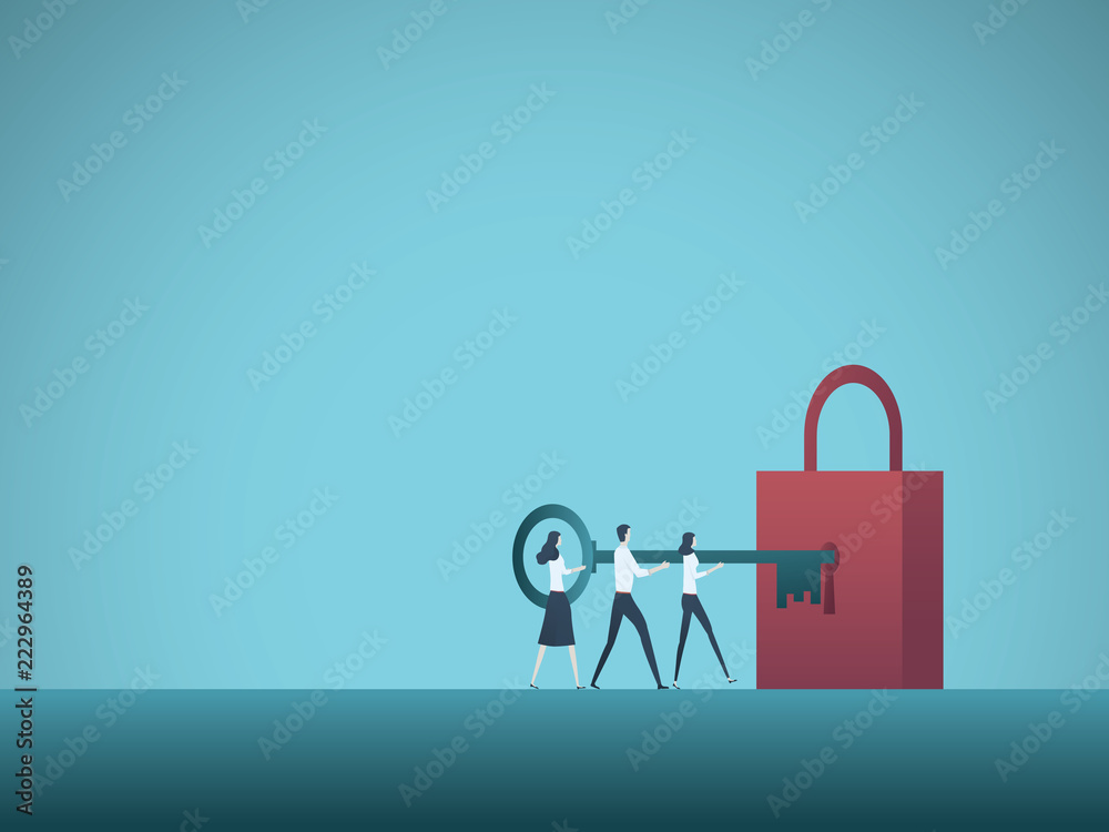 Business solution teamwork vector concept. Business team colleagues ...