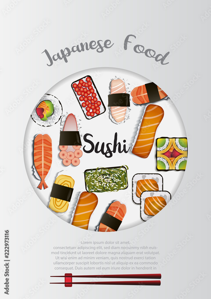 Sushi menu with background Stock Vector | Adobe Stock