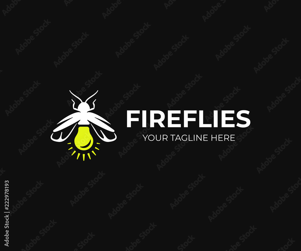 Firefly logo design. Lightning bug vector design. Lampyridae logotype ...