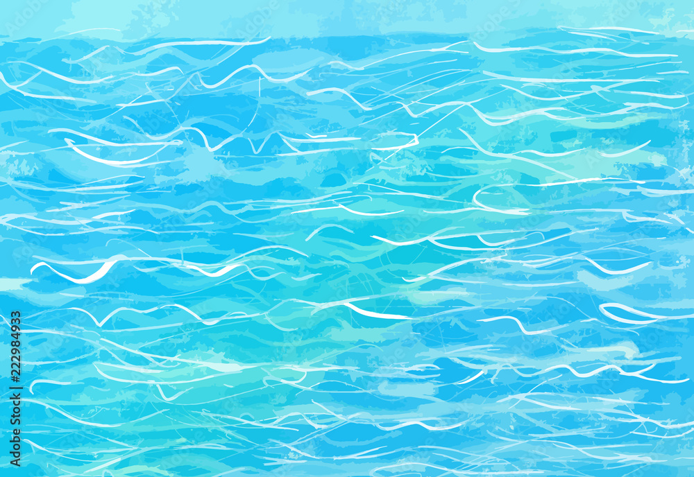hand-drawn blue water background Stock Vector | Adobe Stock