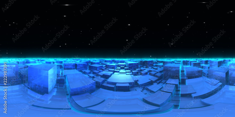 360 degree cubic world - planet panorama, equirectangular projection ...