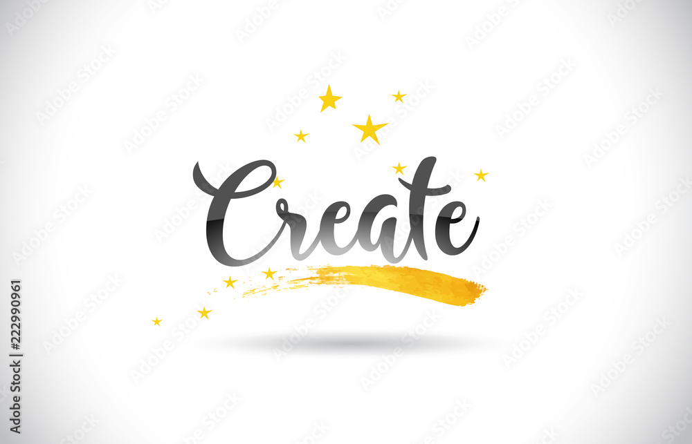 Photo & Art Print Create Word Vector Text with Golden Stars Trail and ...