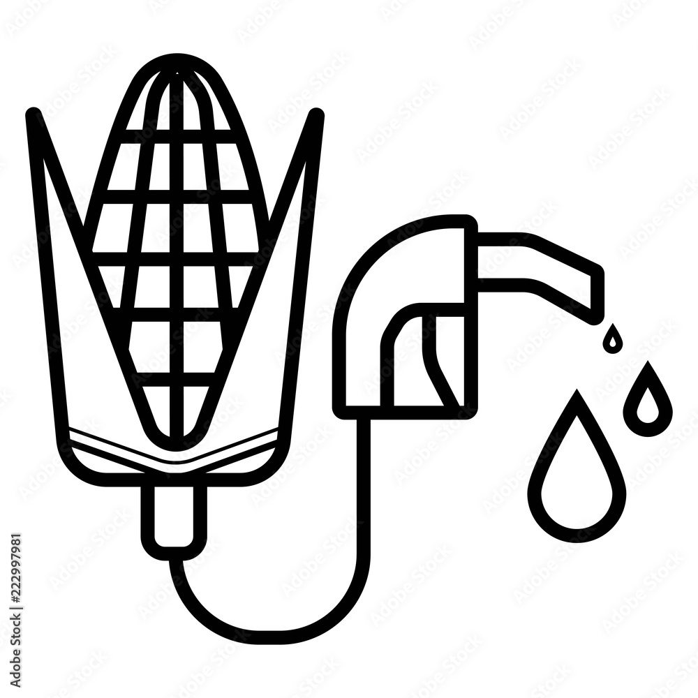 Biofuel - Biomass Ethanol, Made from Corn Stock Vector | Adobe Stock