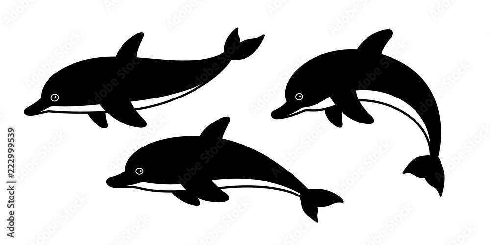 dolphin vector fish icon logo shark whale cartoon character ...