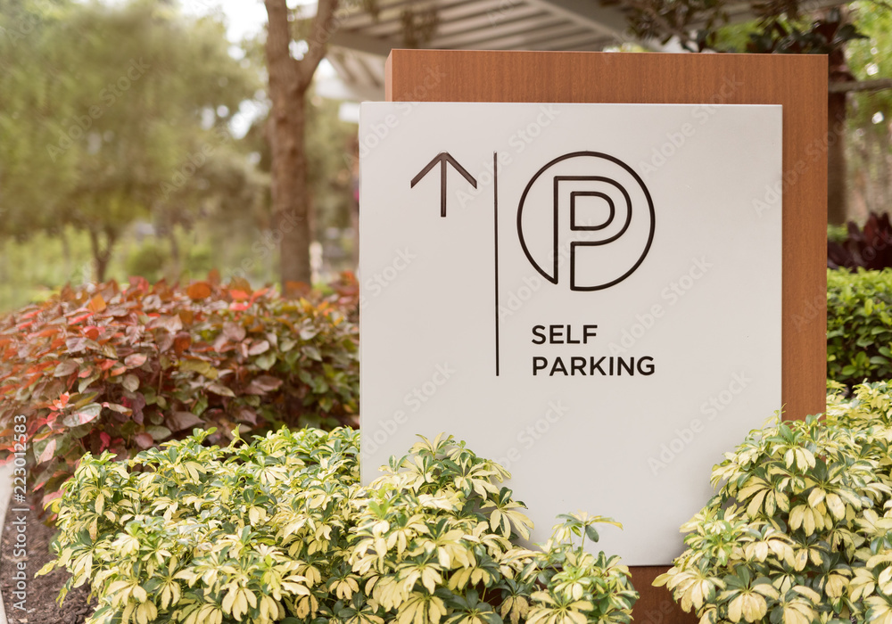 Self Parking Sign Stock Photo | Adobe Stock