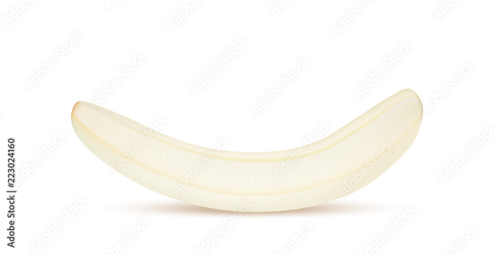 Yellow Peeled Banana without skin. Realistic 3d Banana. Detailed 3d ...
