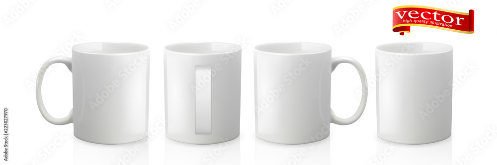 Template ceramic clean white mug with a matte effect, without the ...