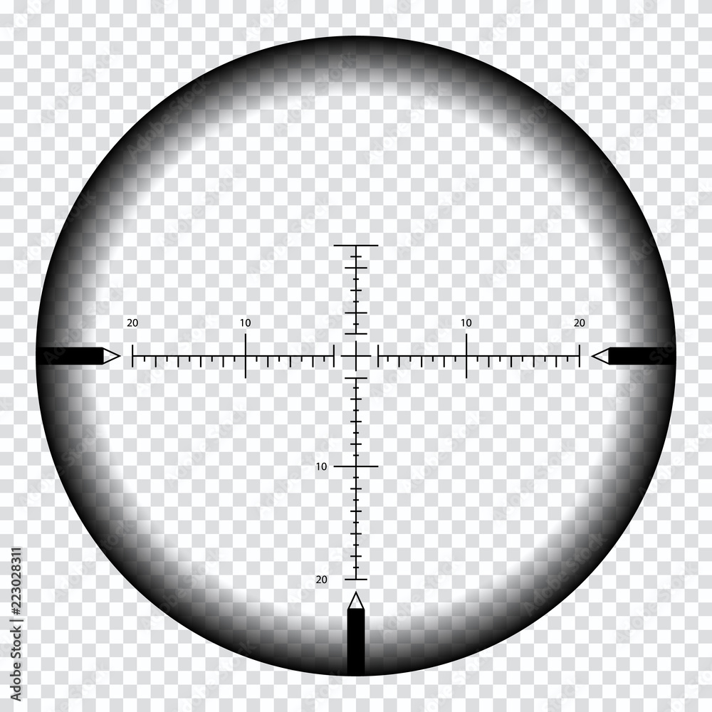 Realistic sniper sight with measurement marks. Sniper scope template ... Realistic sniper sight with measurement marks. Sniper scope template ...