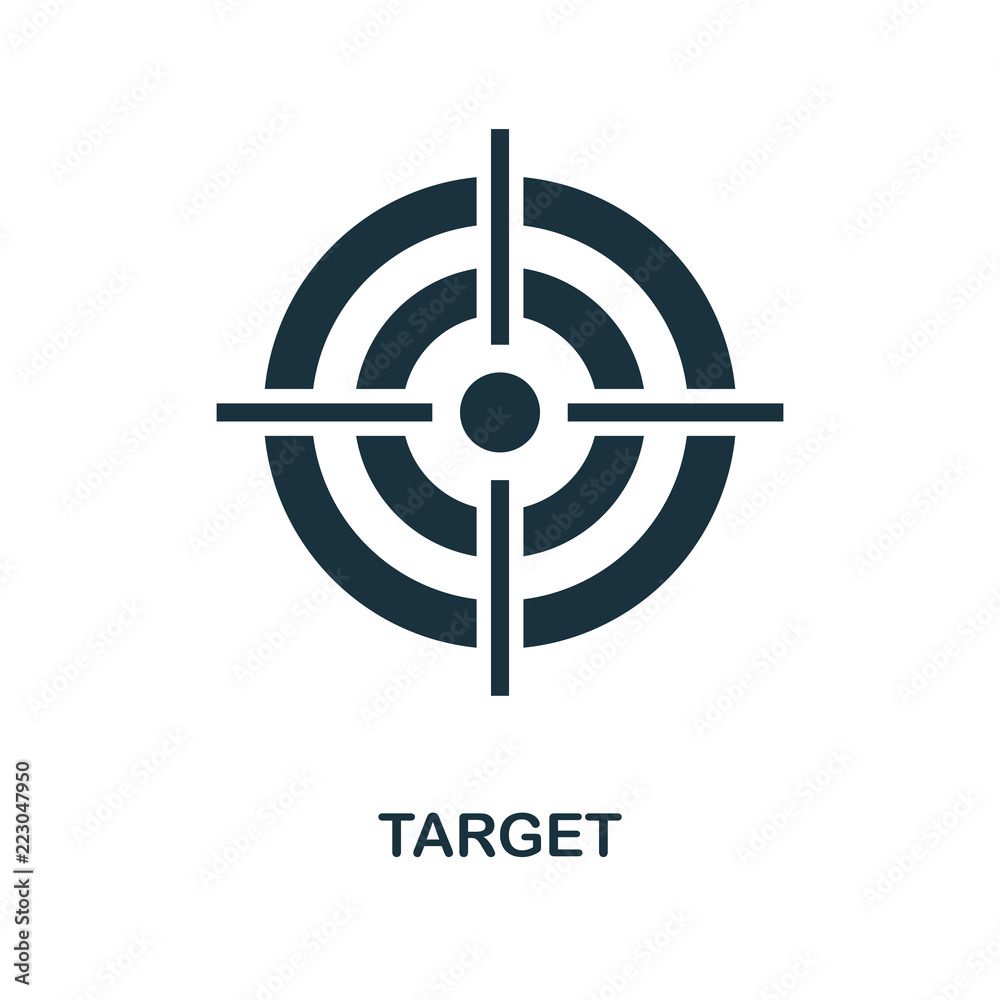 Target icon. Monochrome style design from business icon collection. UI ...