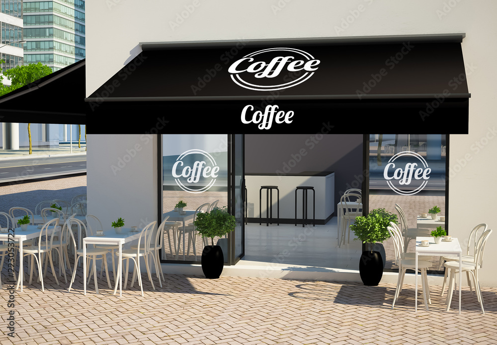 Café Façade Mockup Stock 템플릿 | Adobe Stock