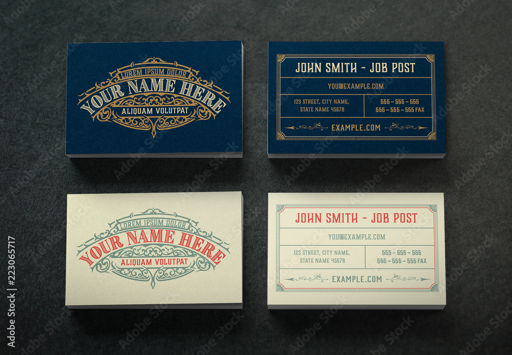 Vintage Style Business Cards Custom at Jack Waller blog