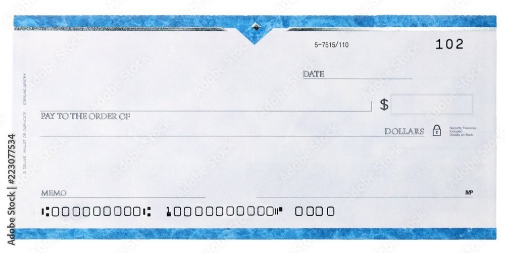 Blank check Stock Photo | Adobe Stock