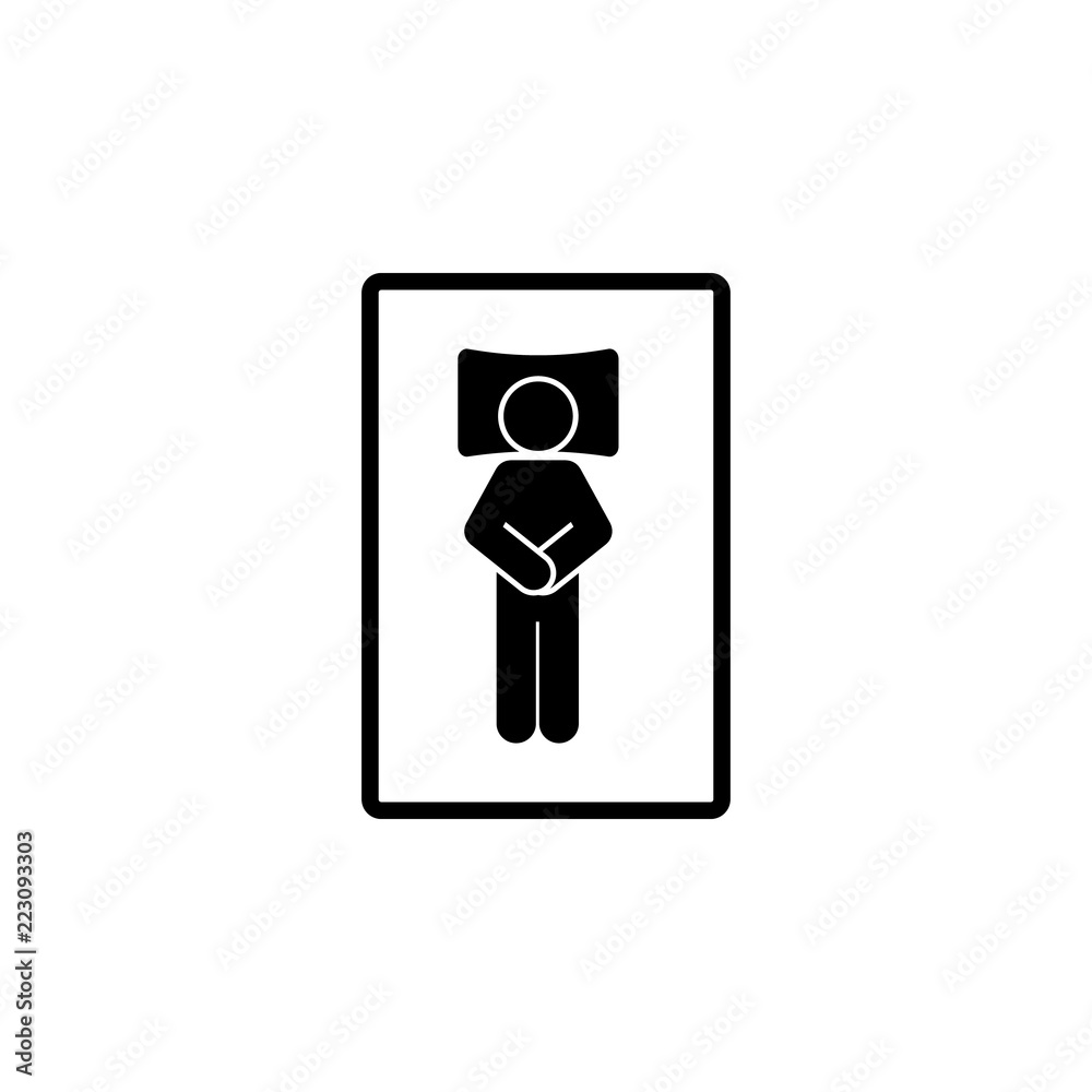 man sleep on back with arms crossed icon. Element of sleeping position ...