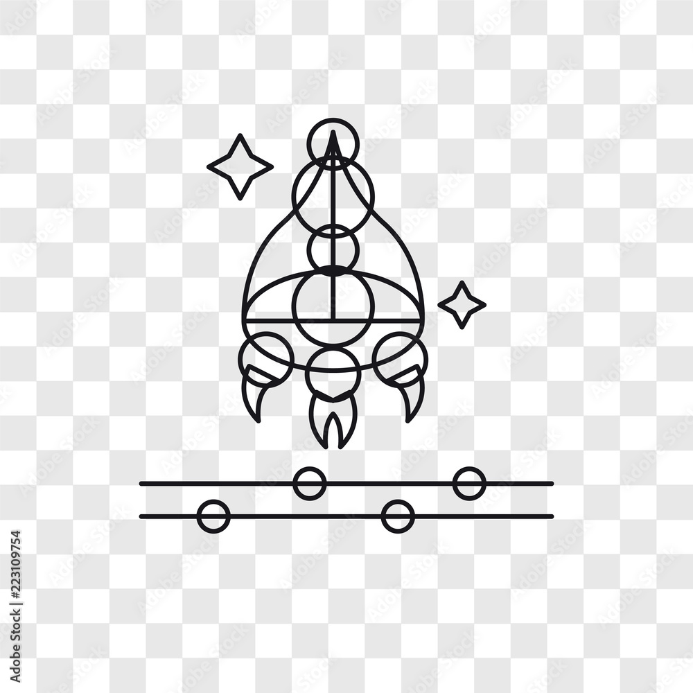 Spaceship vector icon isolated on transparent background, Spaceship ...