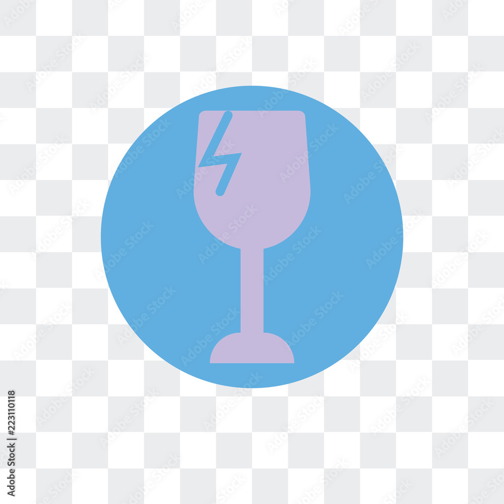 fragile icon isolated on transparent background. Modern and editable ...