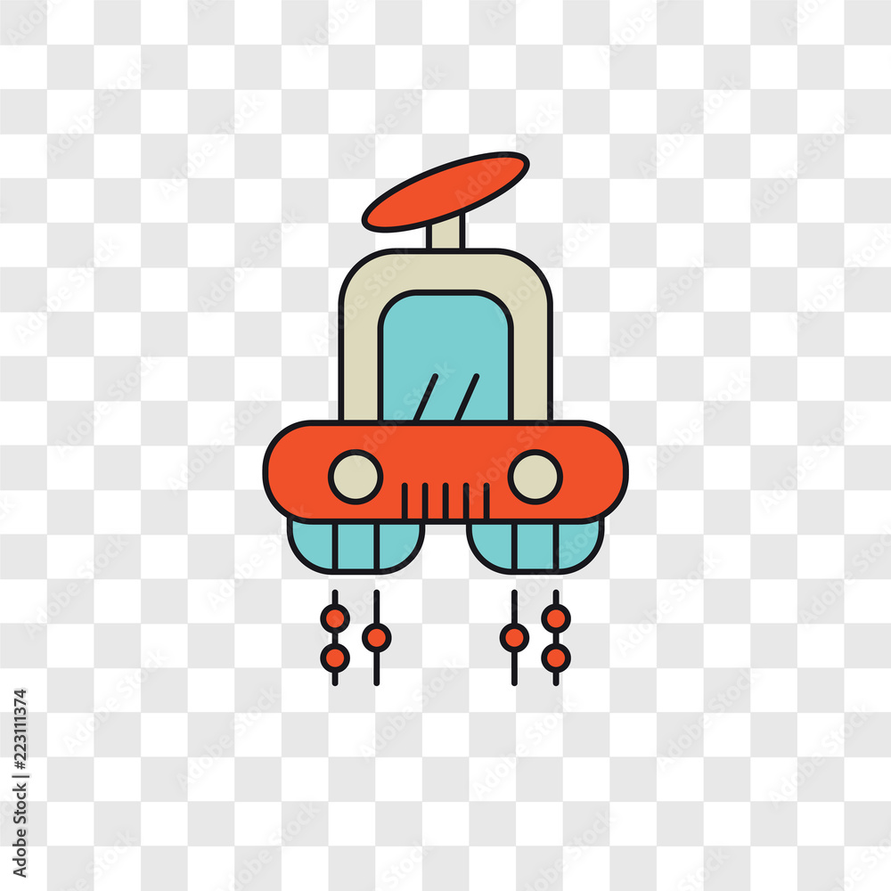 Flying car vector icon isolated on transparent background, Flying car ...