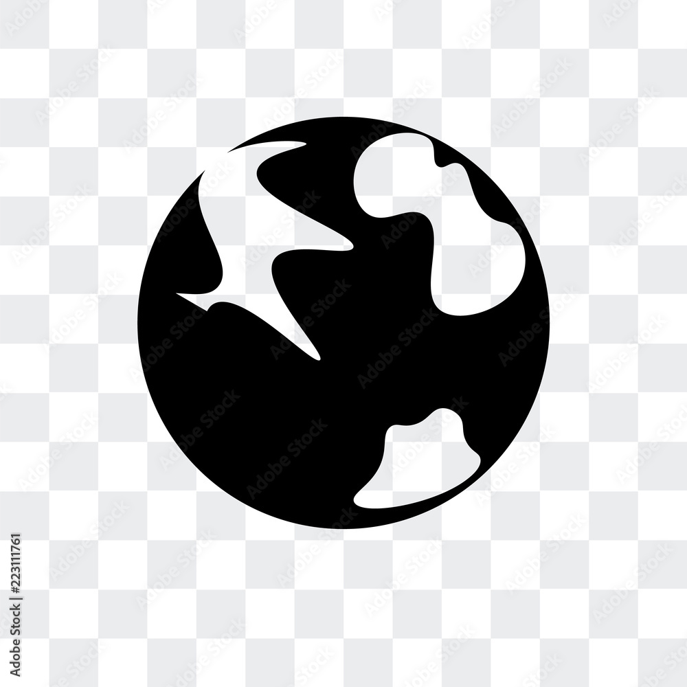planet earth icon isolated on transparent background. Modern and ...