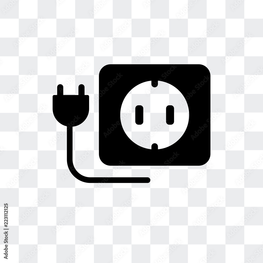 socket icon isolated on transparent background. Modern and editable ...