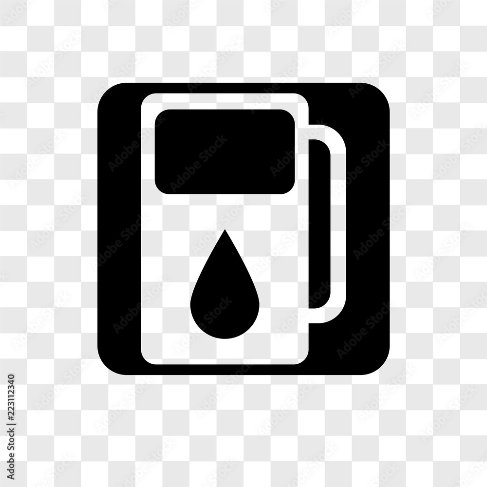 gas station icons isolated on transparent background. Modern and ...