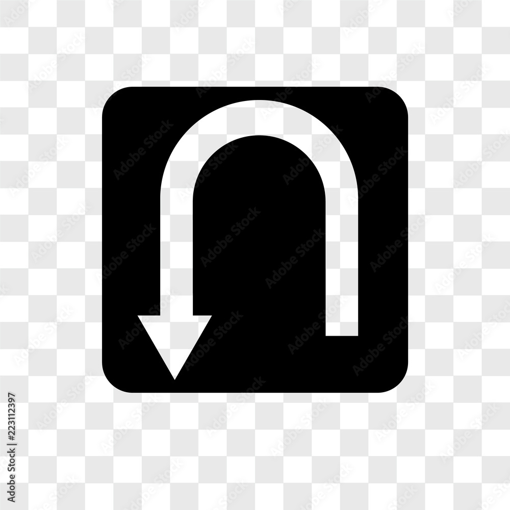 u turn icons isolated on transparent background. Modern and editable u ...