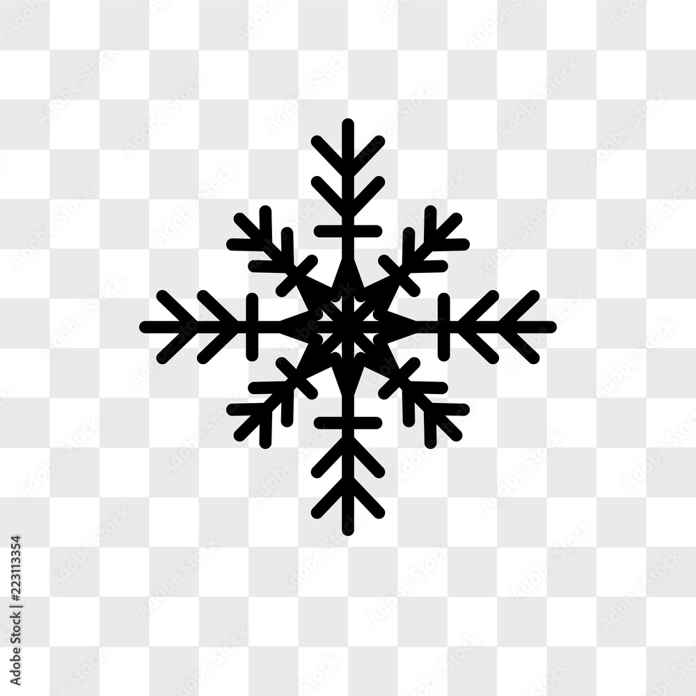 Snowflake vector icon isolated on transparent background, Snowflake ...