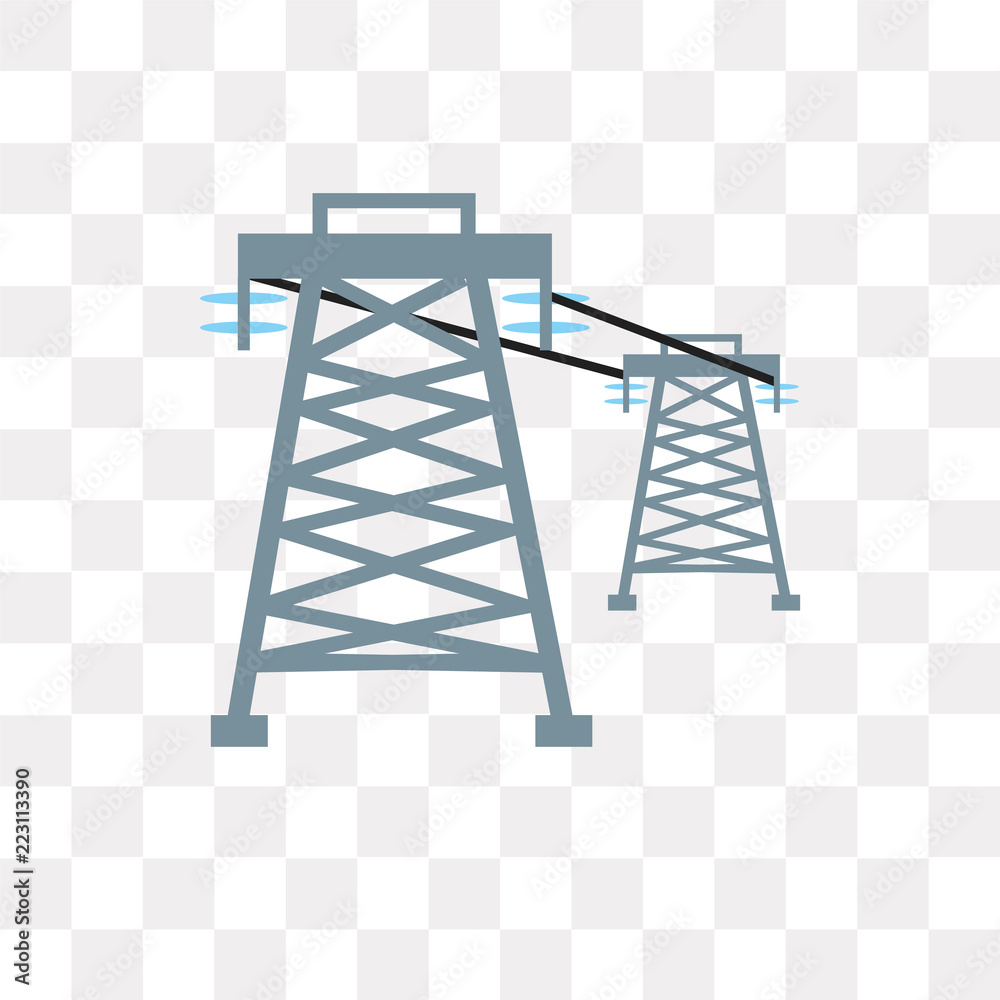 power tower icon on transparent background. Modern icons vector ...