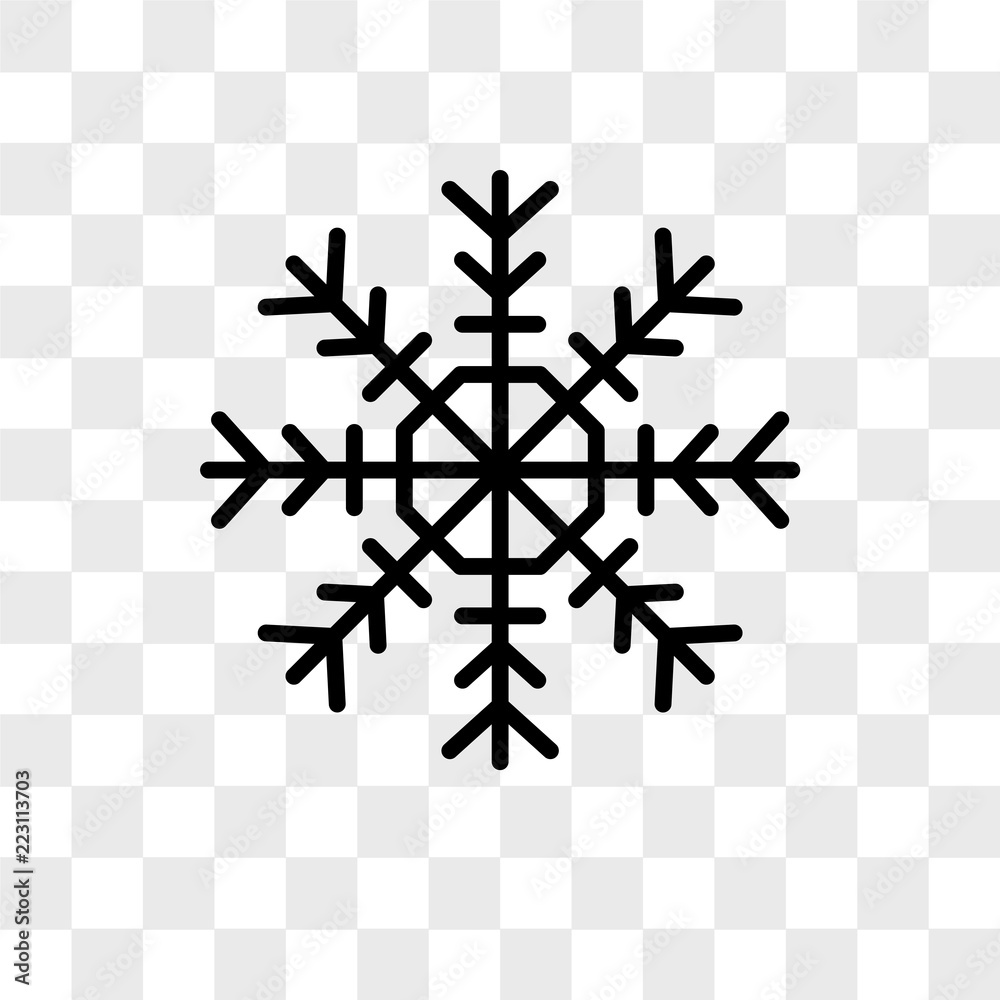 Snowflake vector icon isolated on transparent background, Snowflake ...