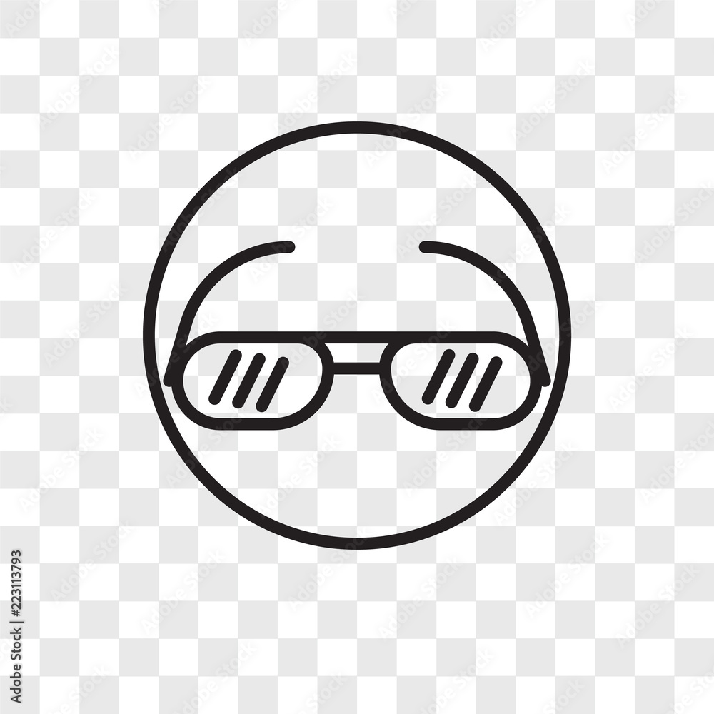 sunglasses icons isolated on transparent background. Modern and ...