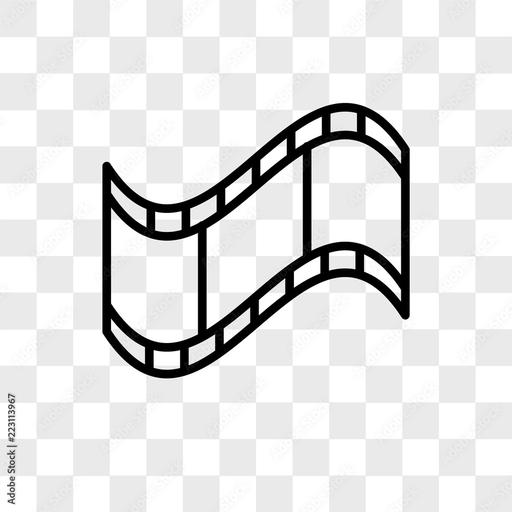 Film strip vector icon isolated on transparent background, Film strip ...