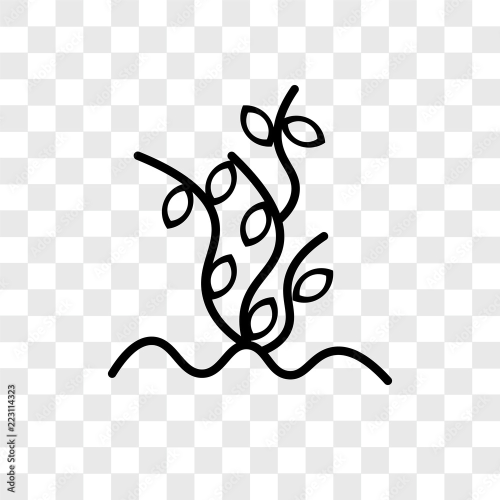 plant icons isolated on transparent background. Modern and editable ...